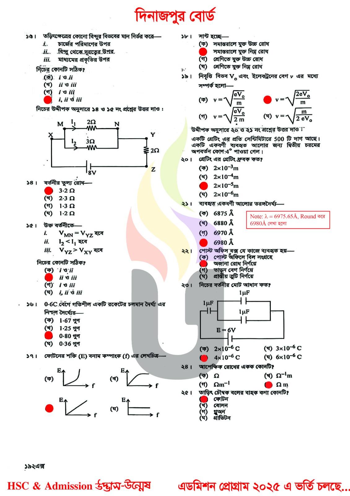 HSC 2025 Physics 2nd Paper Solution